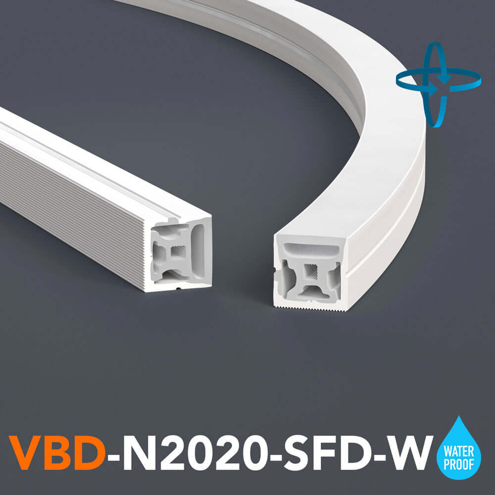 VBD-N2020-SFD-W White Silicone Flexible LED Neon channel