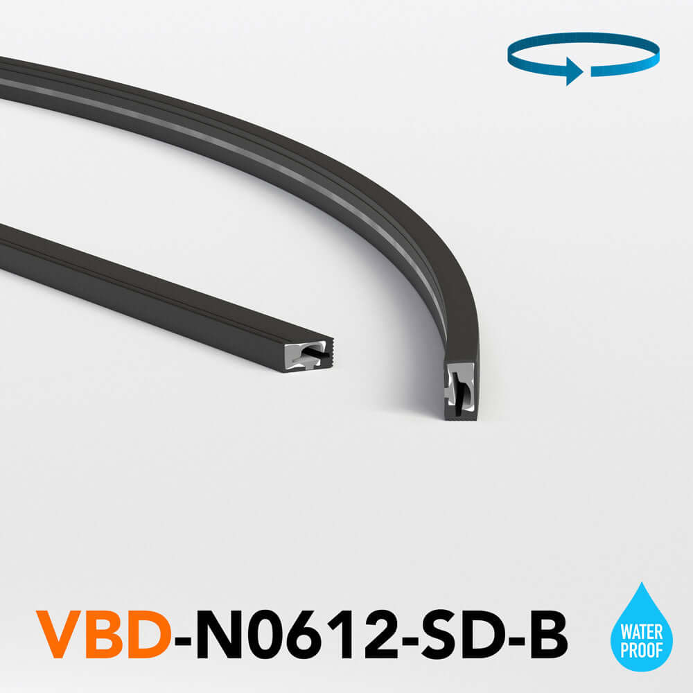 VBD-N0612-SD-B Black Silicone LED Neon Channel