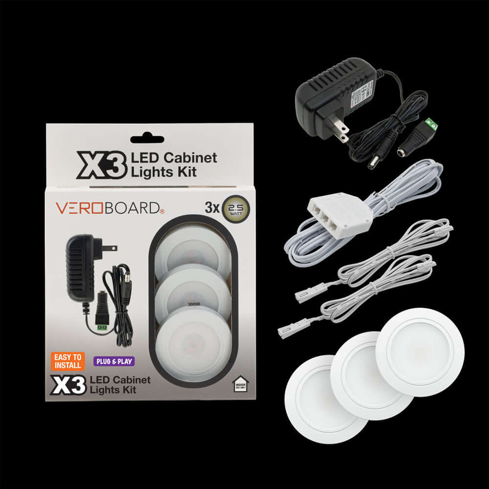 VBUN-25-12-W3K-X3P Retrofit Cabinet Light Kit Plug & Play 12V 2.5W (Pa