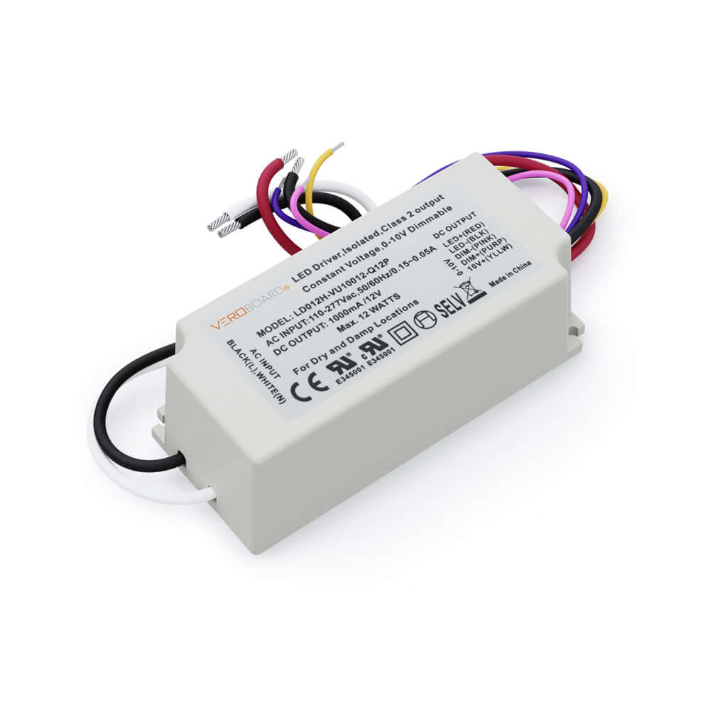 LD012H-VU10012-Q12P 0-10V Dimmable Constant Voltage LED Driver 12V 12W