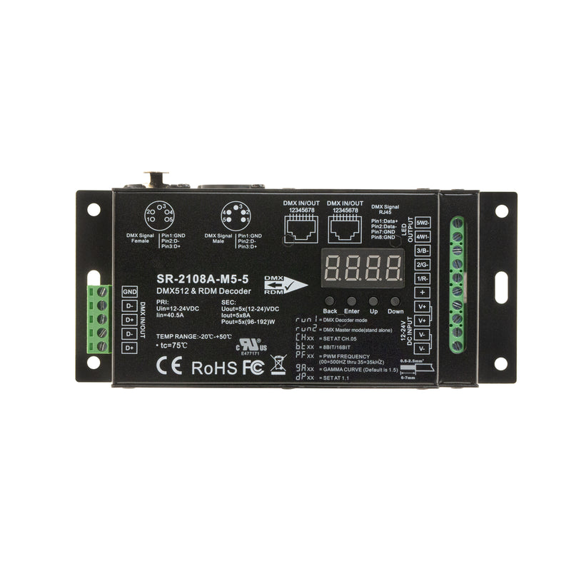 SR-2108A-M5-5, DMX512 and RDM Decoder