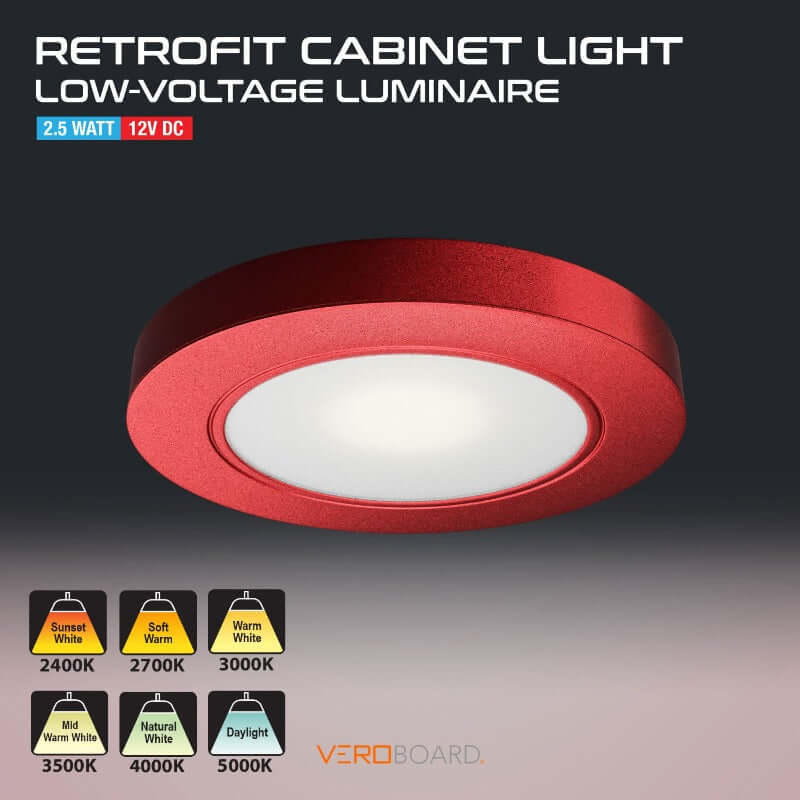 VBUN-R25-12V-Red Retrofit Cabinet Light - Bright & Durable
